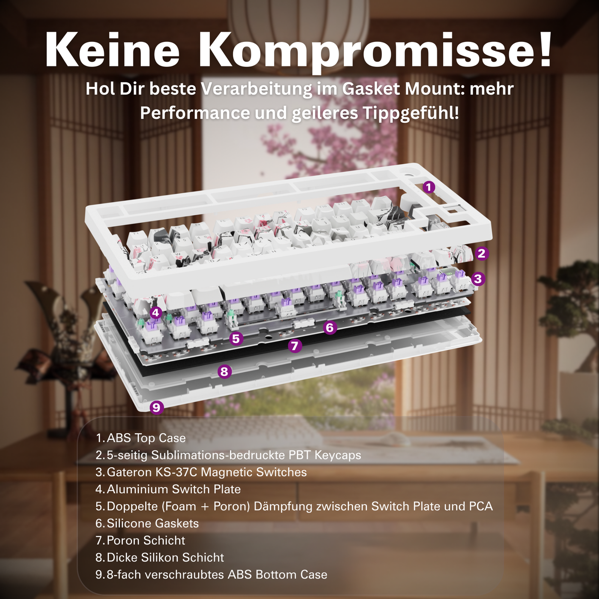 Nyfter® Wireless Hall Effect Tastatur Nyfboard HE 82K 2.0